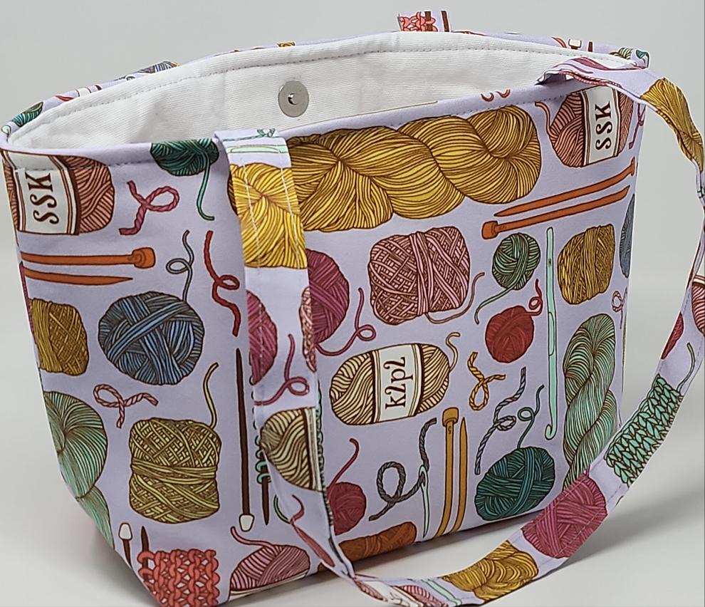 Knitting Themed Tote – The Maine Bag Lady